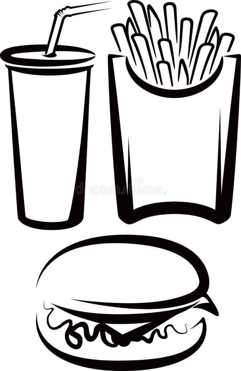 Simple Delicious Fast Food Meal Stock Illustrations – 21,709 Simple ...