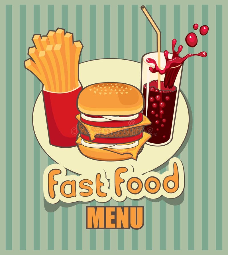 Fast food menu stock vector. Illustration of bookmark - 28743276