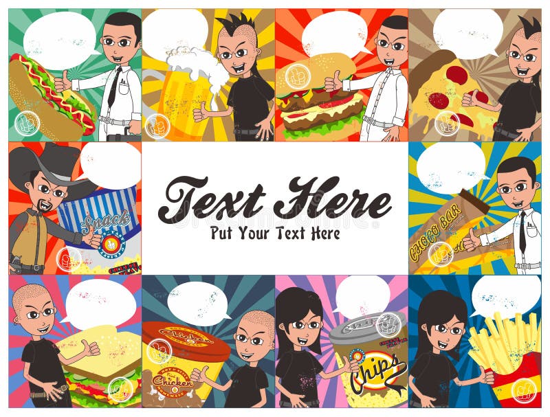 Fast food stock vector. Illustration of food, comic, burger - 36343422