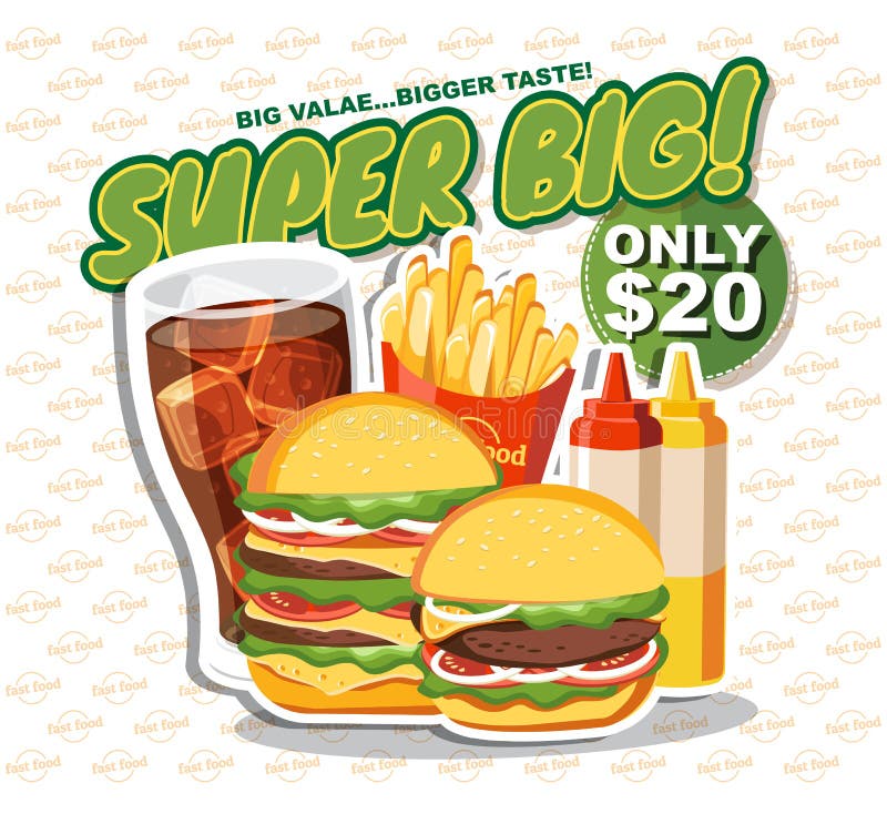 Fast Food Banner Set, Tasty Set Fast Food Vector Stock Vector ...