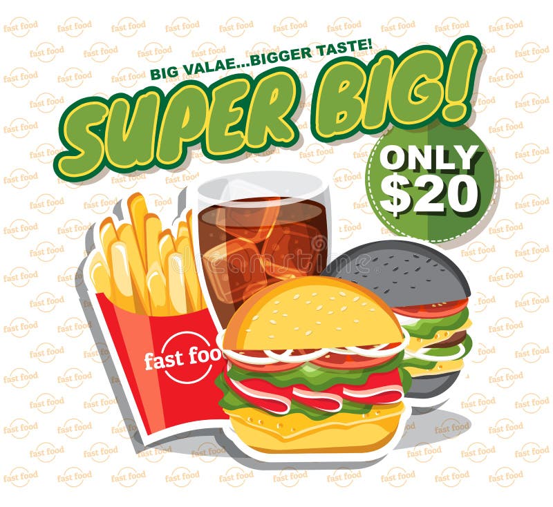 Fast Food Banner Set, Tasty Set Fast Food Vector Stock Vector ...