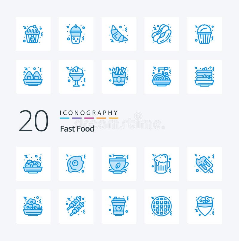20 Fast Food Blue Color Icon Pack Like Food Food Fast Food Fast Food ...