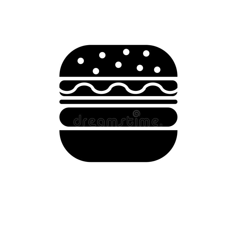 Fast Food Burger, Cheeseburger, Hamburger Solid Flat Vector Icon ...