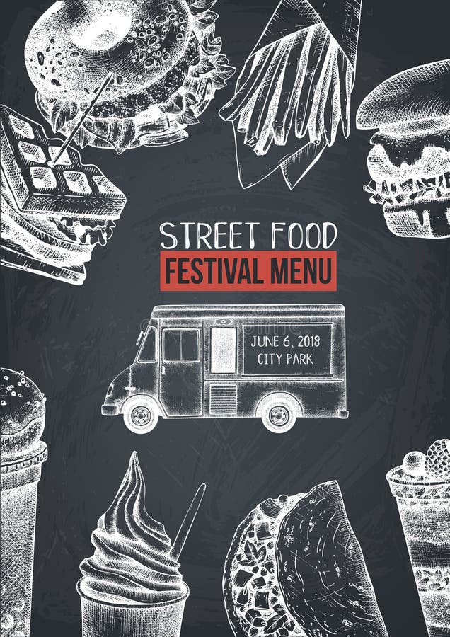 Fast Food Restaurant Flyer for Cafe or Restaurant Design. Engraved ...