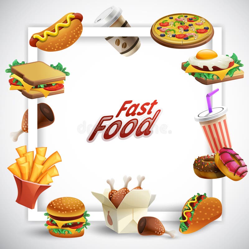 Various Cartoon Food Frame Stock Illustrations – 413 Various Cartoon ...