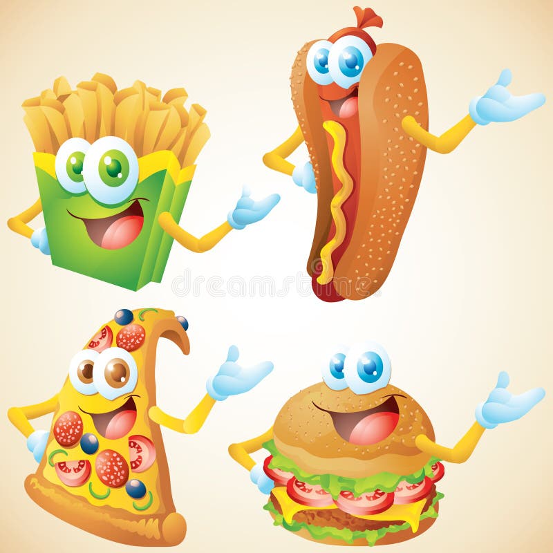 Food character - fast food stock illustration. Illustration of cola ...