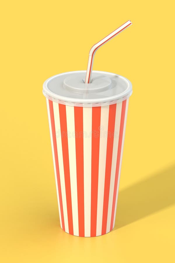 Fast Food Cola Drink Cup And Drinking Straw Stock Illustration