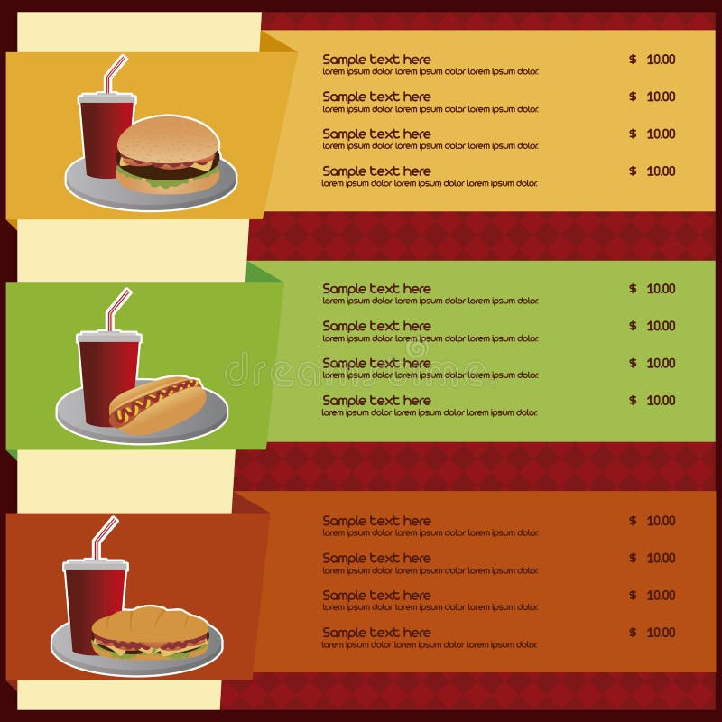 Fast food stock illustration. Illustration of food, lunch - 67446034