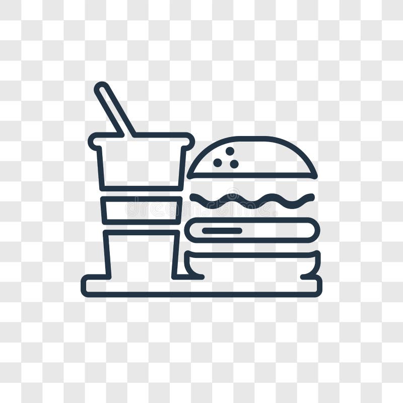 Fast Food Concept Vector Linear Icon Isolated on Transparent Background ...