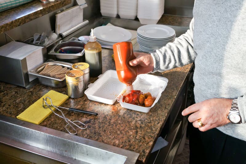 Fast food counter stock image. Image of hands, cuisine - 22051693