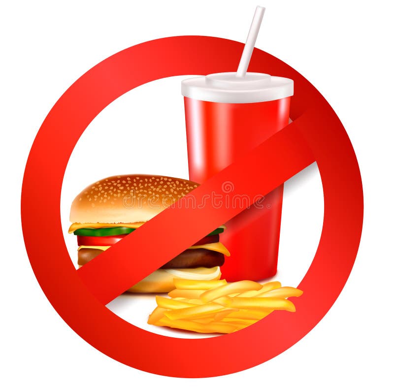 Fast Food Danger Label. Vector Stock Vector - Illustration of junk ...