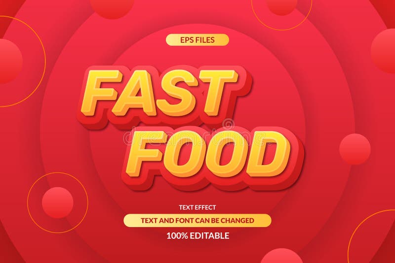 Fast Food Delicious Headline Editable Text Effect. Eps Vector File ...