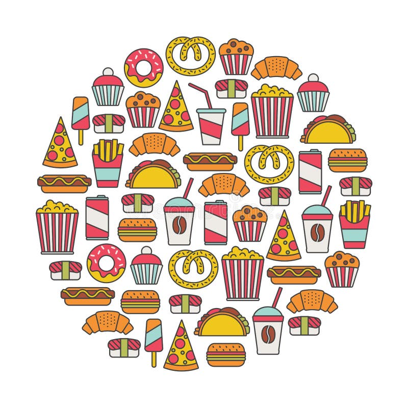 Fast food design element stock vector. Illustration of pictogram - 81635540