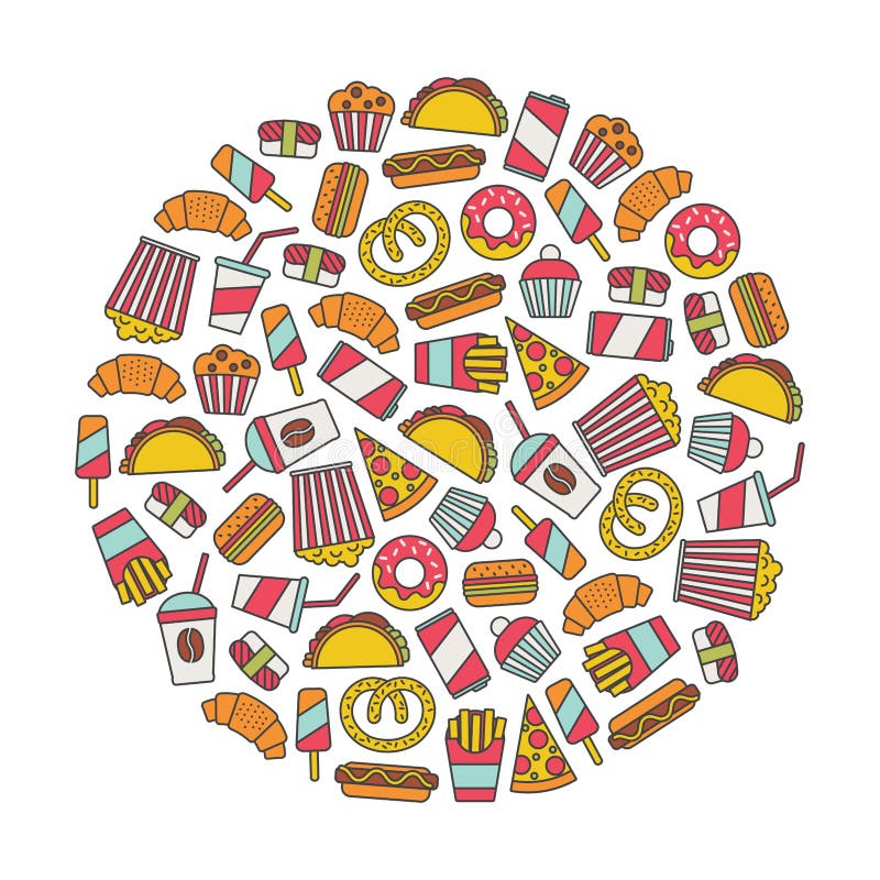 Fast food design element stock vector. Illustration of hamburger - 81641446