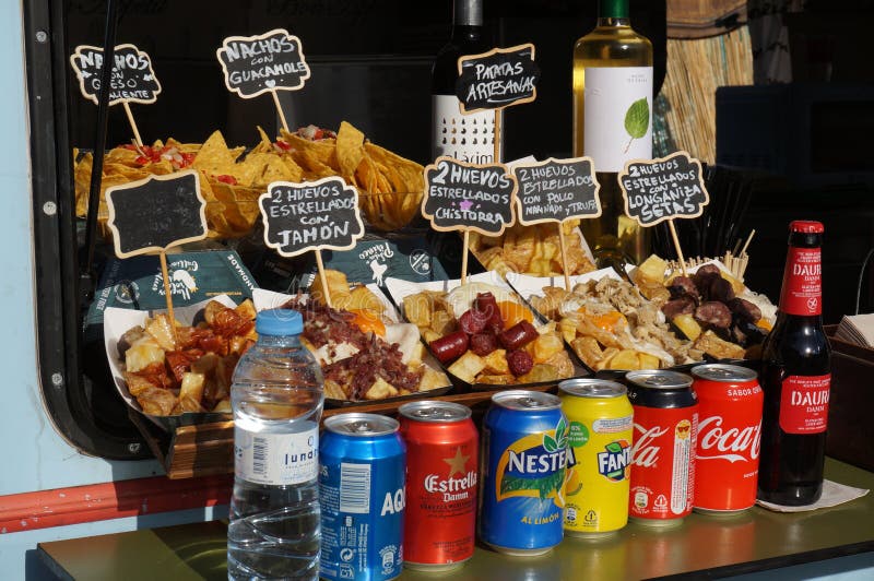 Fast Food Display in Barcelona Editorial Photo - Image of fries ...