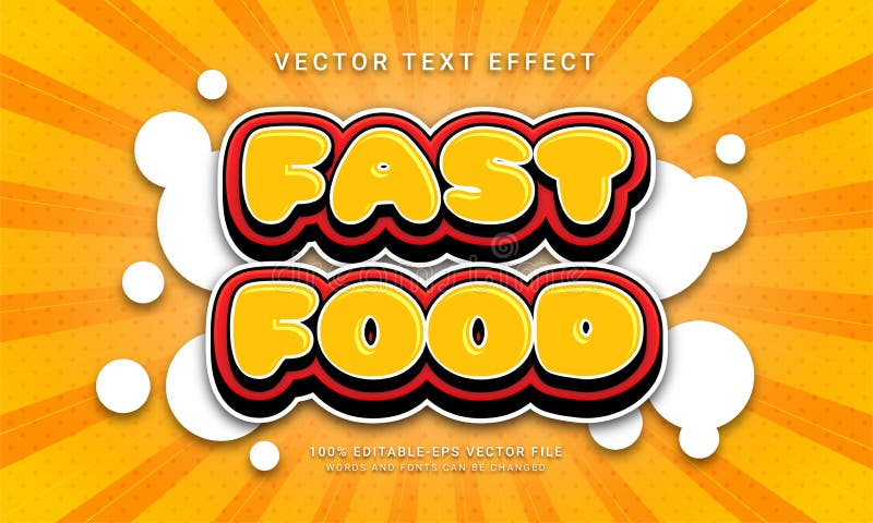 Fast Food Editable Text Effect Themed Food Menu Stock Vector ...