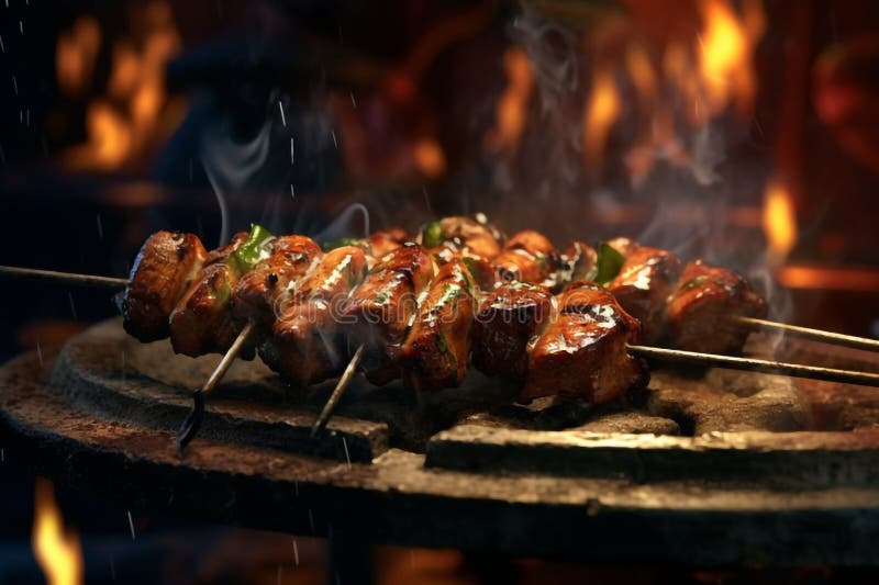 Fast Food on Flame Grill - Ai Generated Stock Illustration ...