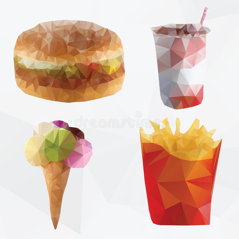 Fast Food Geometric Polygon - Vector Stock Vector - Illustration of ...