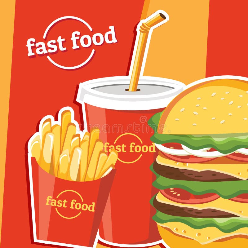 Fast Food Hamburger, Tasty Set Fast Food Vector Stock Vector ...