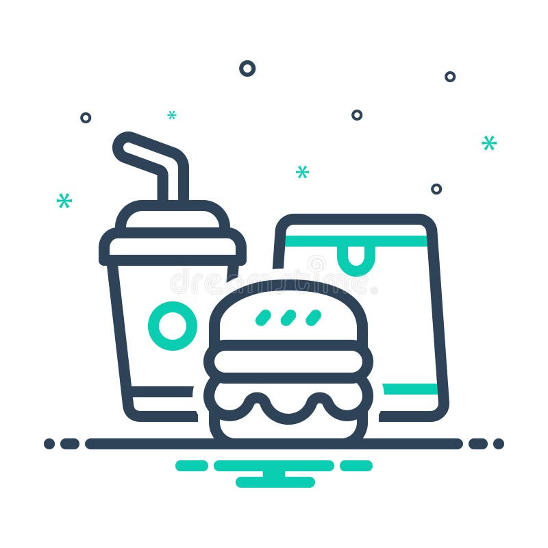 Mix Icon for Fast Food, Food and Foodstuff Stock Illustration ...