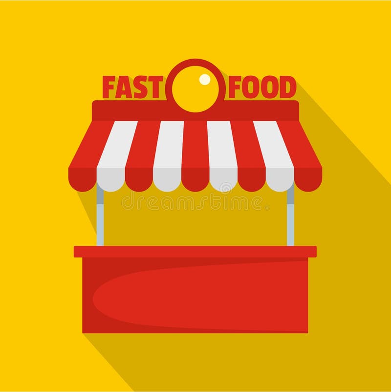 Fast Food Shop Icon, Outline Style Stock Vector - Illustration of food ...