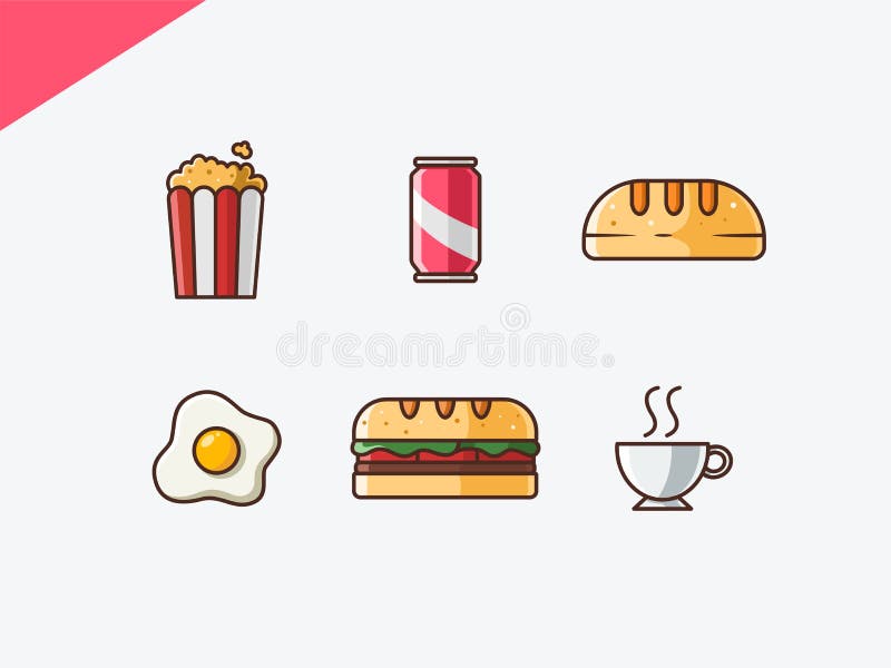 Icon Illustration of Fast Food Icon Set V3 - Minimalist Icon ...