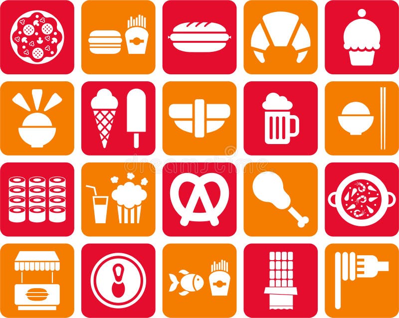 Fast food line icons stock vector. Illustration of bread - 50923051