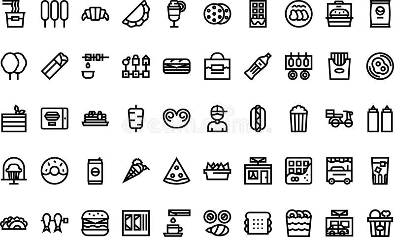 Fast Food Icons High-Quality Vector Icons Collection with Editable ...