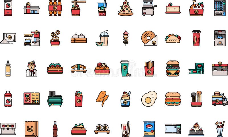 Fast Food Icons High-Quality Vector Icons Collection with Editable ...