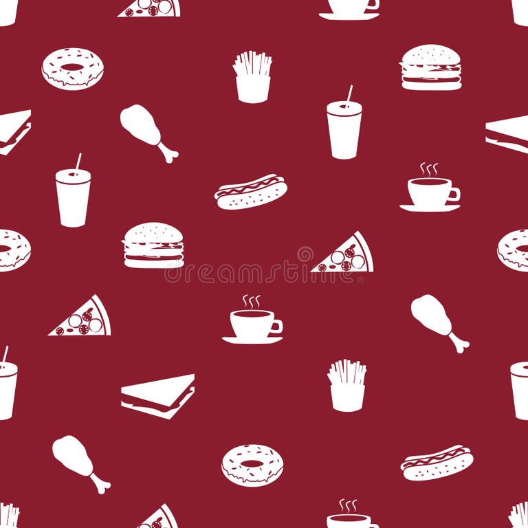 Fast Food Icons Pattern Eps10 Stock Vector - Illustration of simple ...