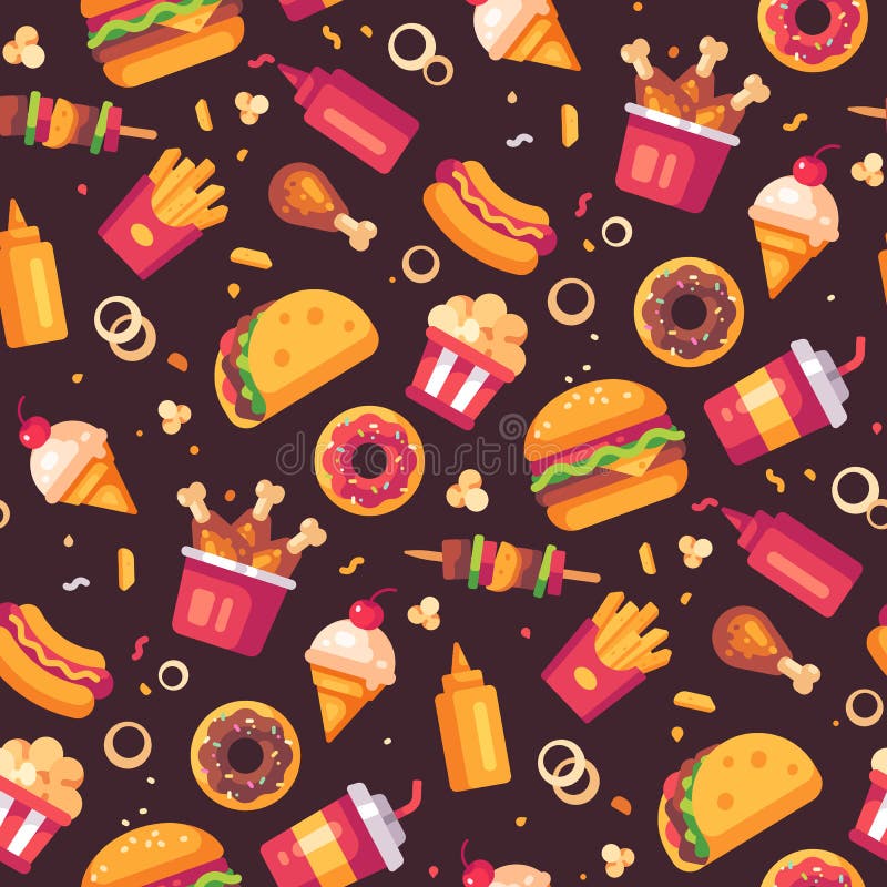 Food Icons Seamless Pattern Stock Illustrations – 9,366 Food Icons ...