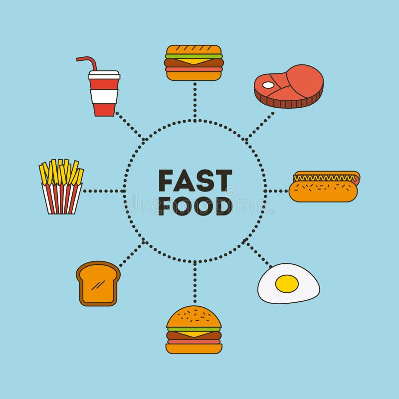 Fast food illustration stock vector. Illustration of graphic - 93311636