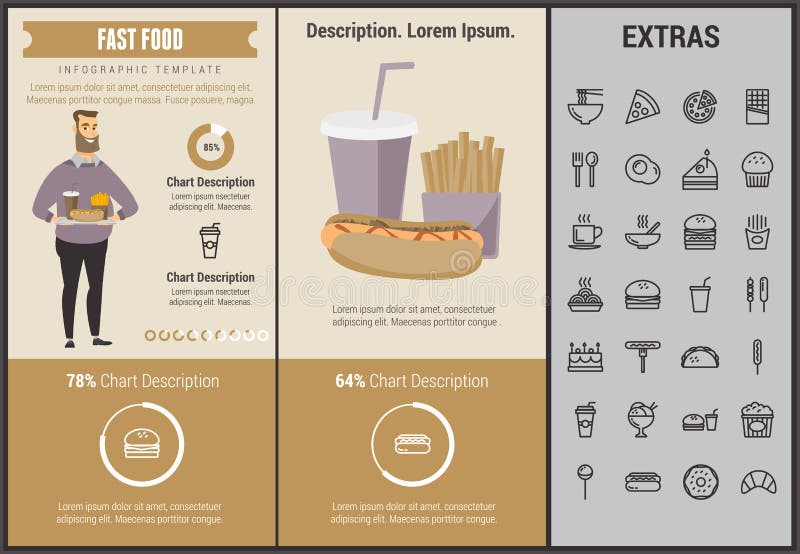 Fast Food Infographic Template and Elements. Stock Vector ...