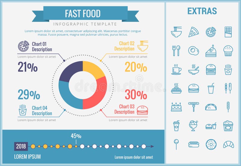 Fast Food Infographic Template and Elements. Stock Vector ...