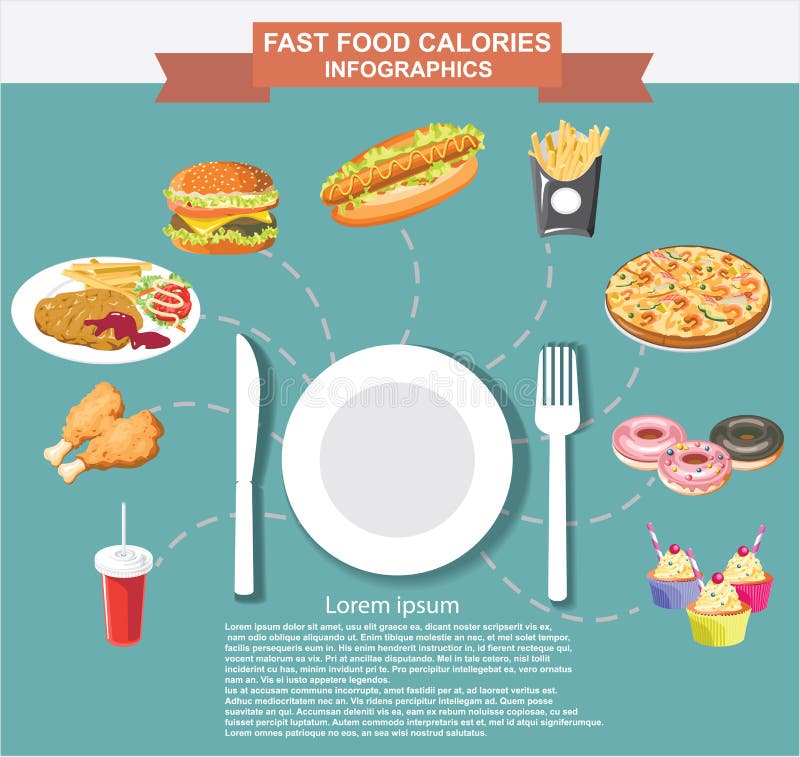 Fast food infographics stock vector. Illustration of breads - 52216930