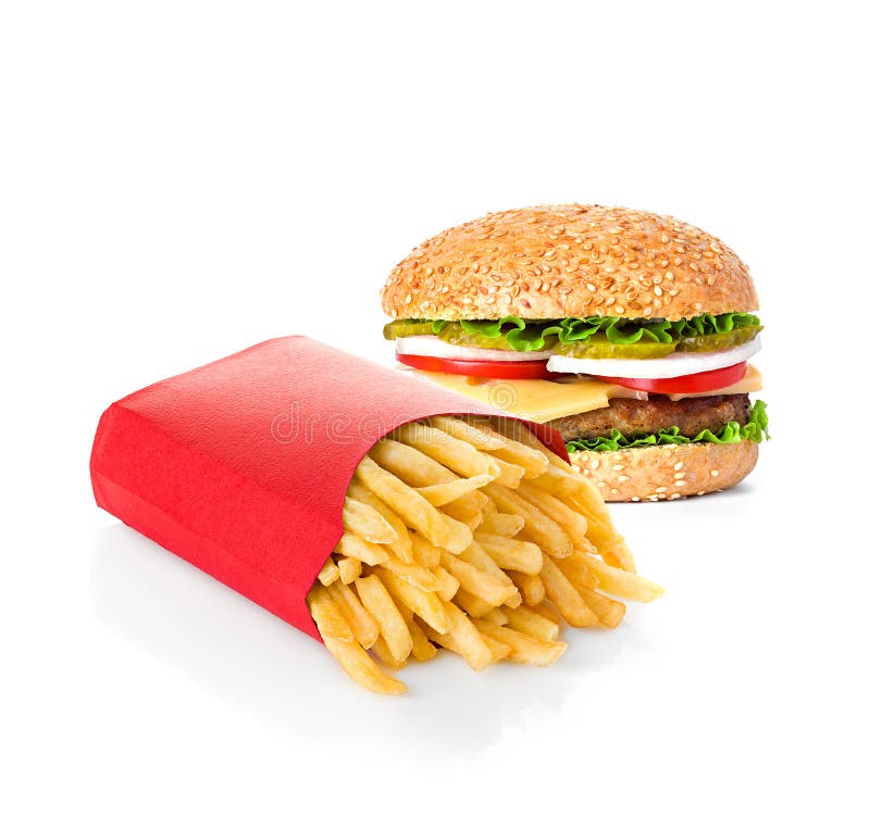 Fast Food Isolated on White Stock Image - Image of fresh, close: 42075347