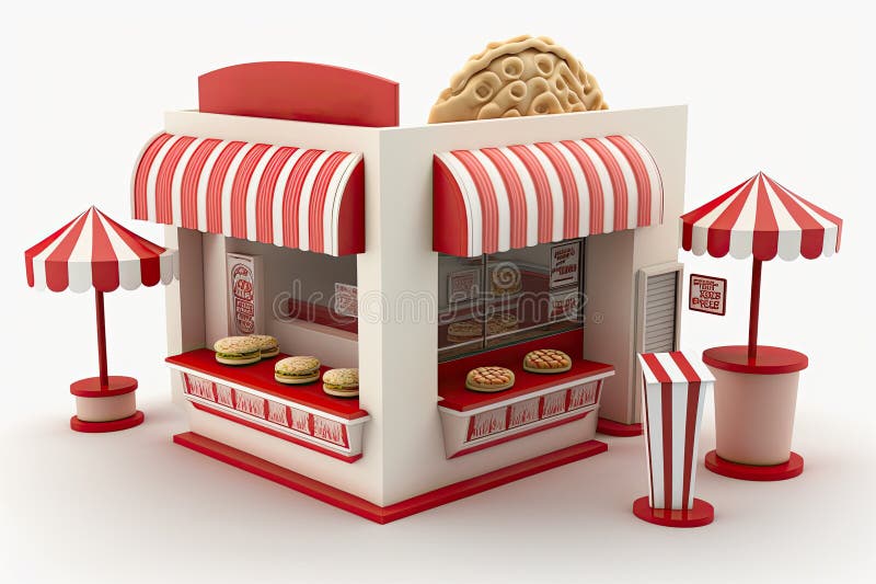 Fast Food Kiosk, Pizza, Burger and Tacos. Generative Ai Stock ...