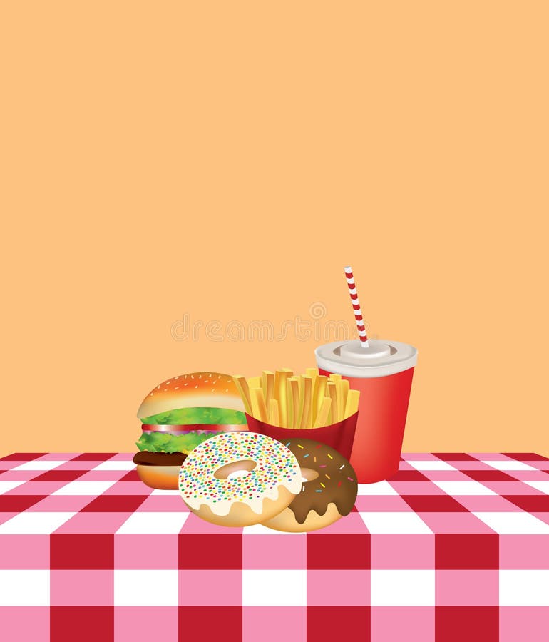 Fast food delivery set stock vector. Illustration of cold - 227758242