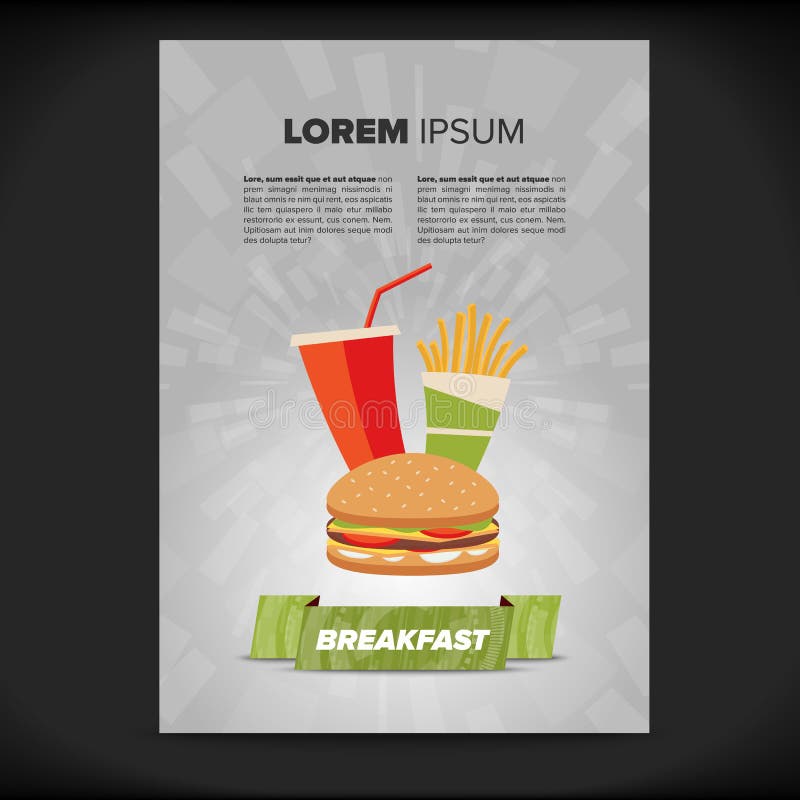 Fast food leaflet design stock vector. Illustration of drink - 68141933