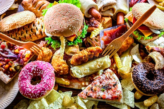 Fast Food Leftovers. Wasted Food Stock Image - Image of overproduction ...