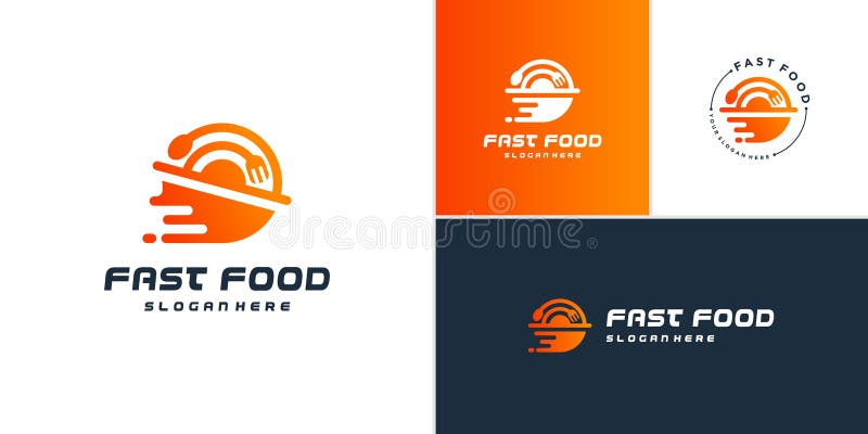 Fast Food Logo with Creative Element Style Premium Vector Stock Vector ...