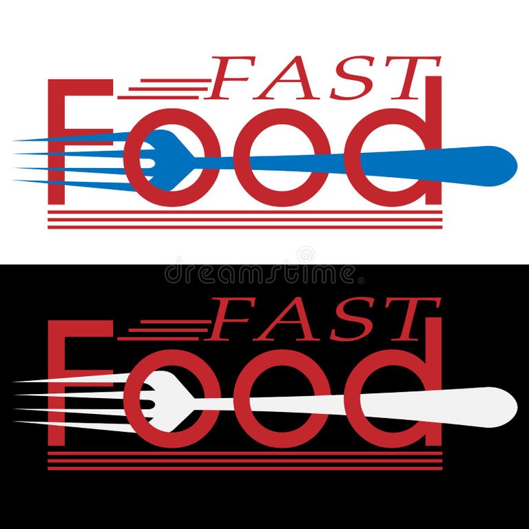 Creative Fast Food Logo in the Form of an Inscription with a Pierced ...