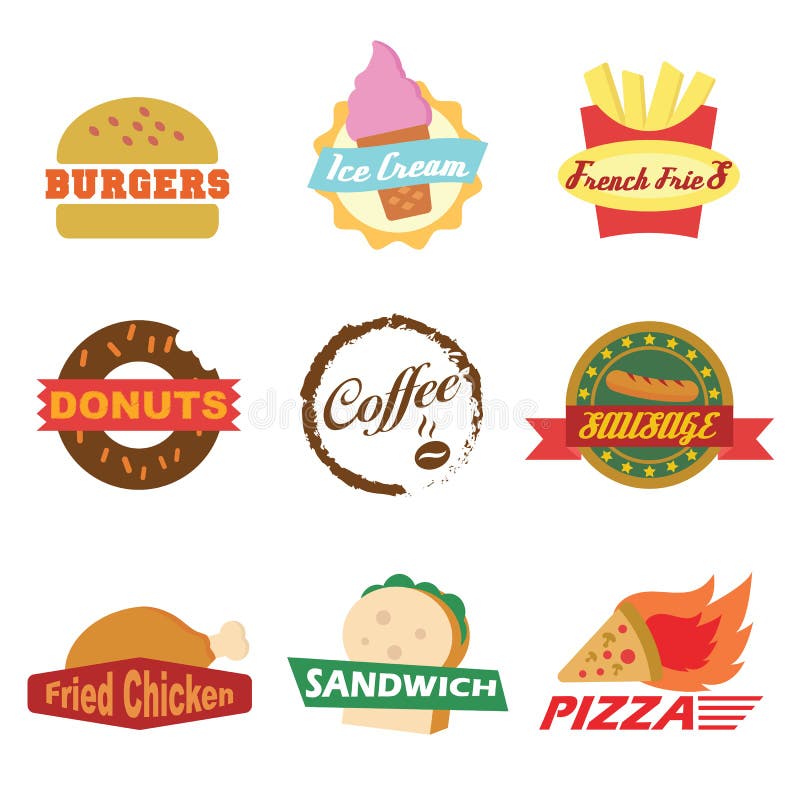 Fast food logo stock vector. Illustration of delicious - 49683332