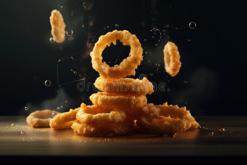 Fast Food Meal Onion Rings. Generative AI Stock Illustration ...