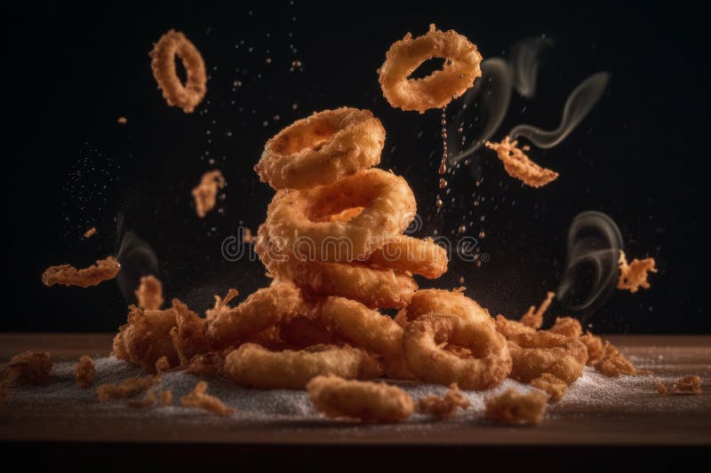 Fast Food Meal Onion Rings. Generative AI Stock Illustration ...