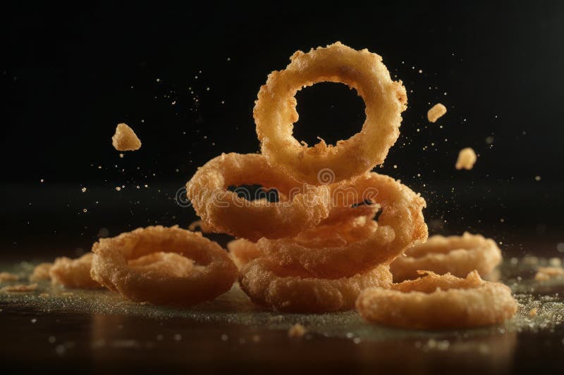 Fast Food Meal Onion Rings. Generative AI Stock Illustration ...