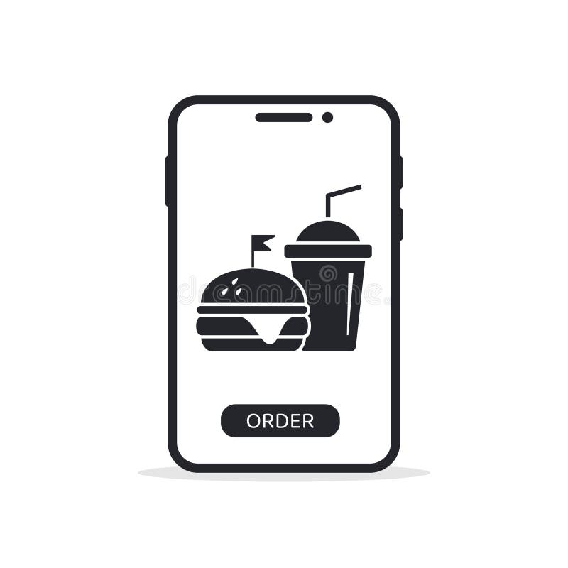 Fast Food Mobile Ordering Online.Vector Isolated Illustration Stock ...