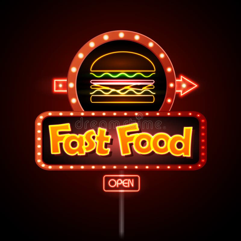 Fast Food Sign Stock Illustrations – 102,512 Fast Food Sign Stock ...