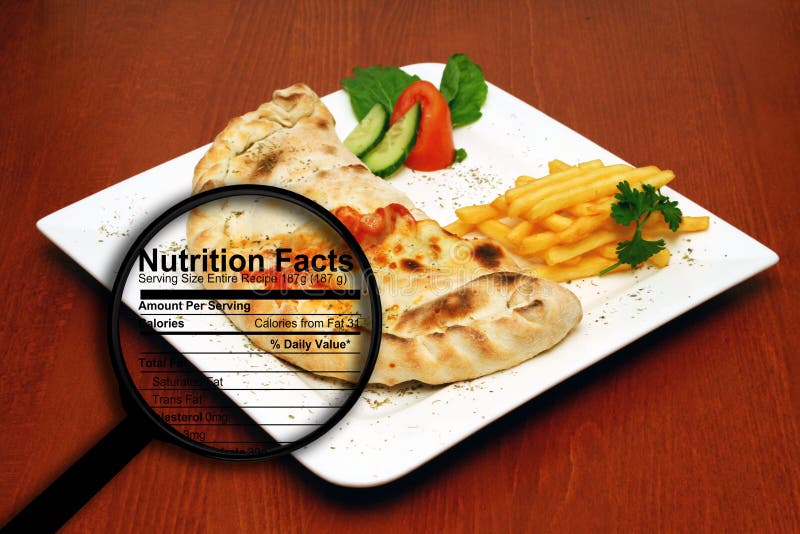 Fast food nutrition facts stock image. Image of label - 173718967