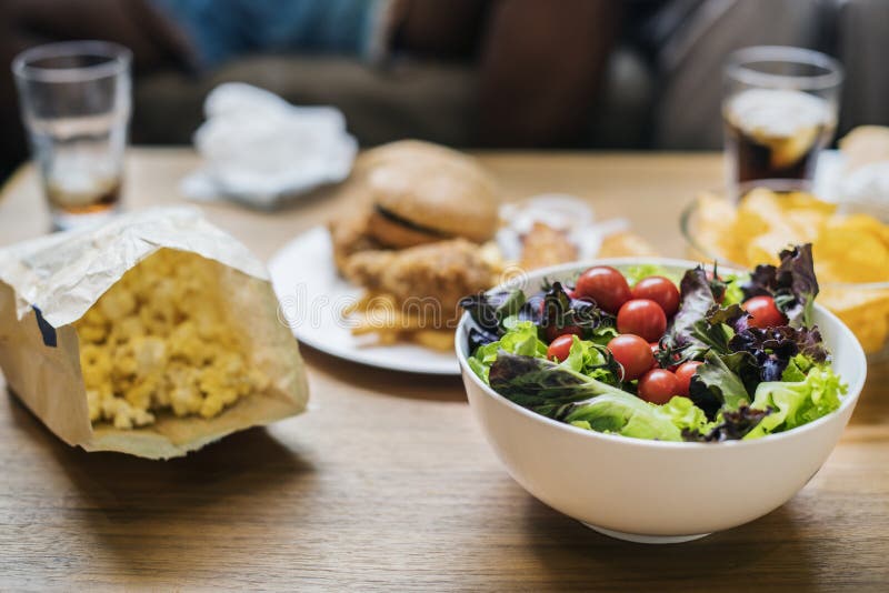 Fast Food Options on a Dinner Table Stock Photo - Image of fast, dinner ...